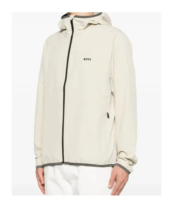 Hugo Boss Logo-motif Zip-up Hooded Jacket