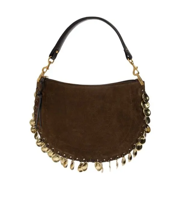Isabel Marant Étoile Oskan Soft Shoulder Bag With Coin Trim - Brown