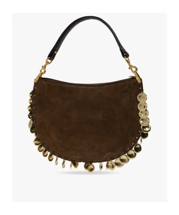 Isabel Marant Étoile Oskan Soft Shoulder Bag With Coin Trim - Brown