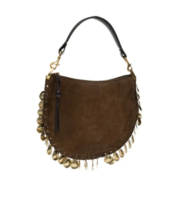 Isabel Marant Étoile Oskan Soft Shoulder Bag With Coin Trim - Brown