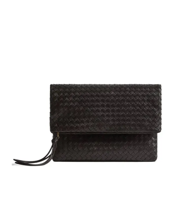 Bottega Veneta Intrecciato Nappa Leather Giornale Pouch - Espresso