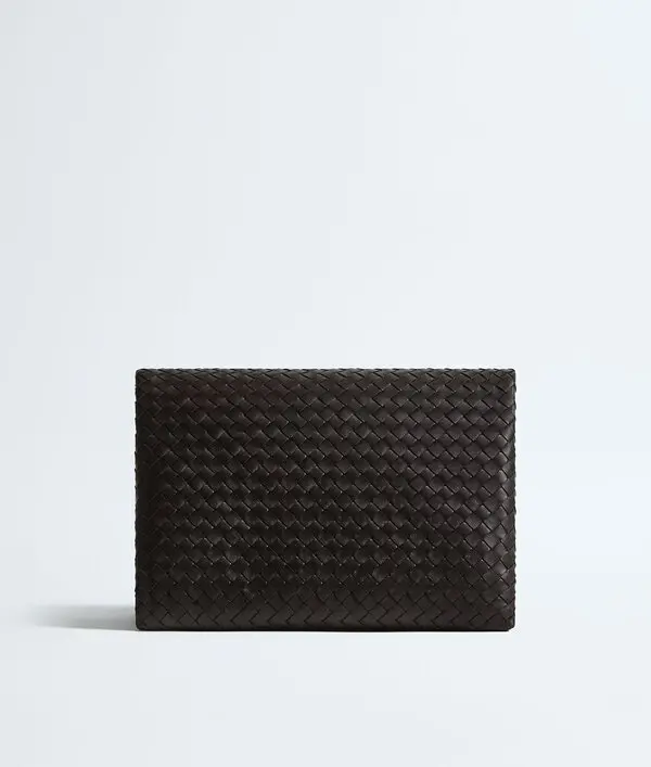 Bottega Veneta Intrecciato Nappa Leather Giornale Pouch - Espresso