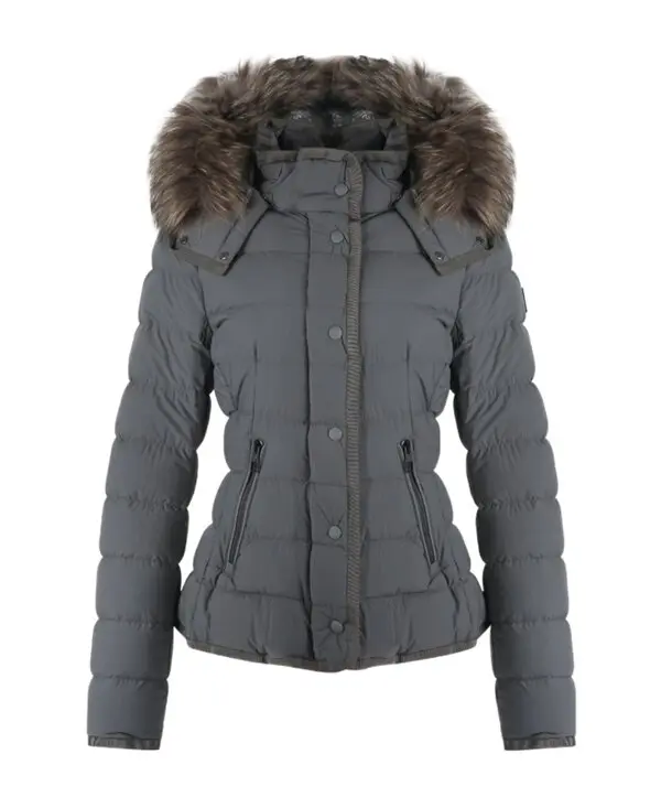 MONTECORE Hooded Down Jacket With Fur Trim