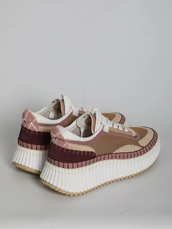 Chloé Nama Textured Low-top Sneakers - White