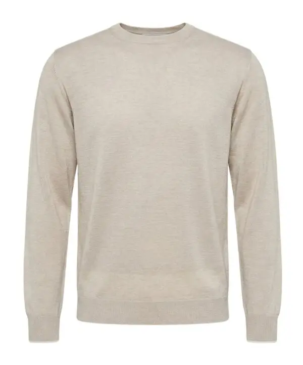 Peserico Crewneck Jumper With Contrasting Stripe Trim - Nude