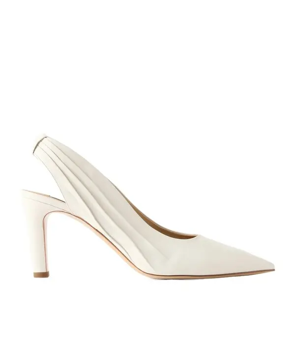 Gabriela Hearst Ruched Leather Slingback Pumps