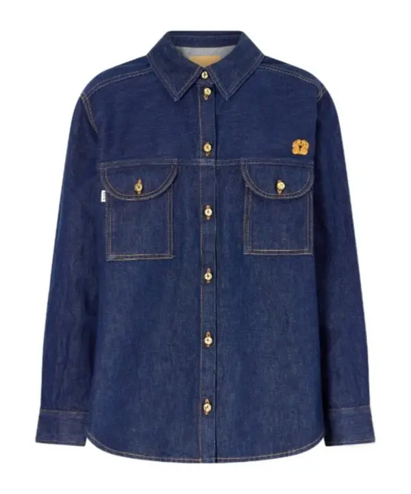 BLAZÉ MILANO Denim Jacket With Knotted Gold-toned Buttons