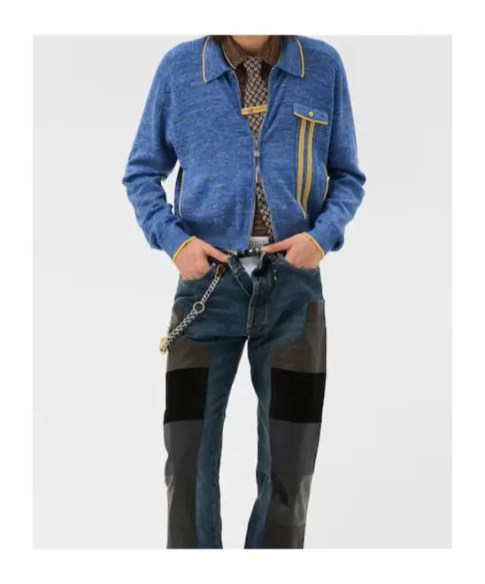 Versace Knitted Zipped Cardigan With Greca Motif