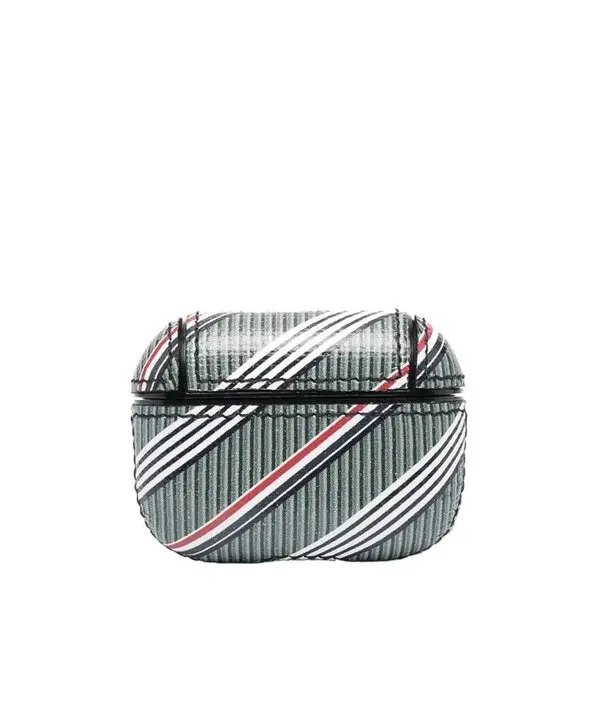 Thom Browne Stripe-pattern Airpods Case - Gray