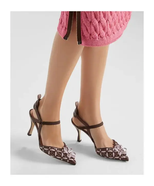 Fendi Colibrì Lite Point-toe Floral Slingback Pumps - Multicolor