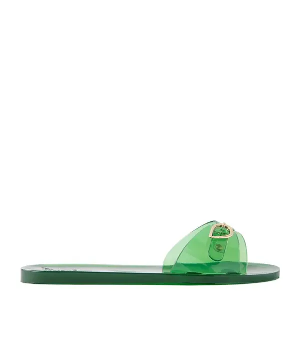 ANCIENT GREEK SANDALS Filia Jelly Pvc Slides With Buckle Detail - Green