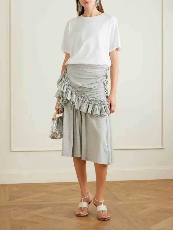 Dries Van Noten Ruffled Midi Skirt