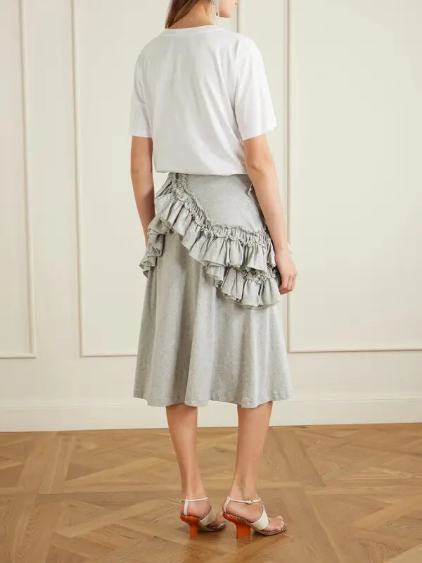 Dries Van Noten Ruffled Midi Skirt