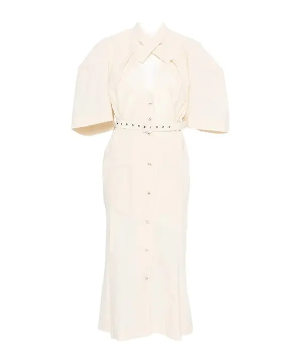 VIVIENNE WESTWOOD Belted Puff Sleeve Midi Dress