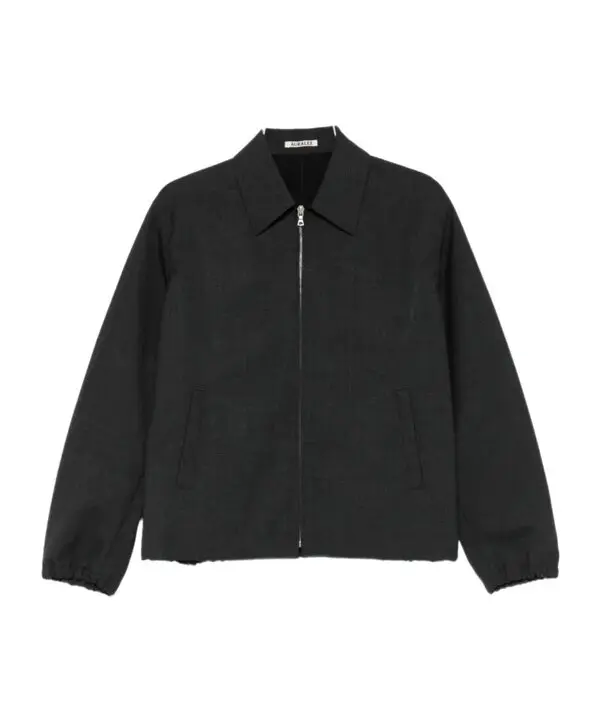 Auralee Zip-up Collared Jacket - Black