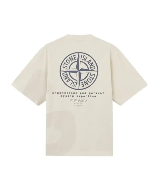 Stone Island Logo Printed Crewneck T-shirt - Ivory
