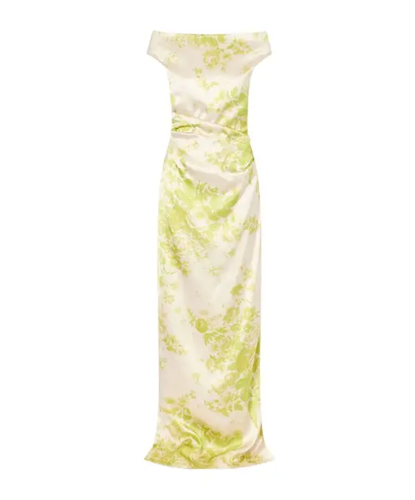 Erdem Off-the-shoulder Floral Print Gown - Yellow