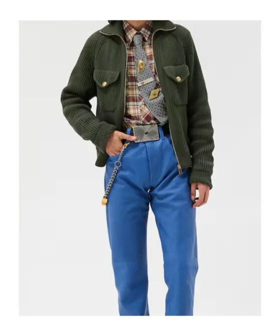 Versace Ribbed Zip-up High Neck Cardigan