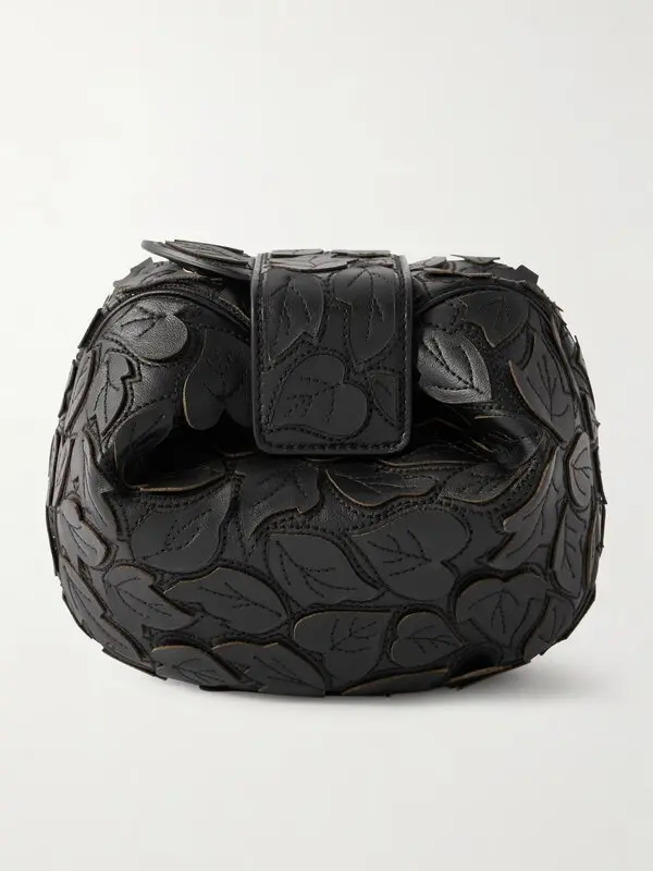 Gabriela Hearst Soft Demi Embroidered Leather Clutch