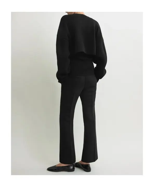TOTEME Crewneck Cropped Cardigan - Black
