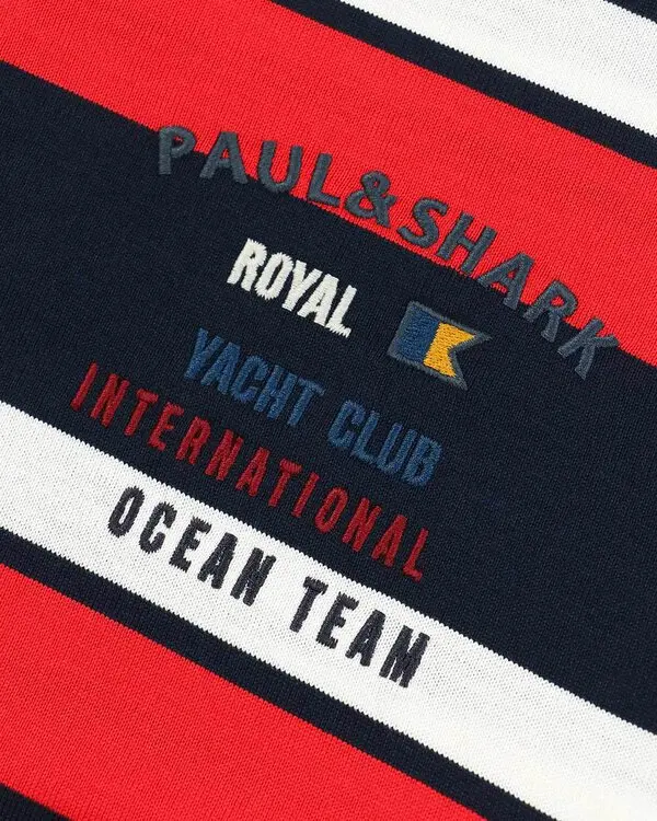 PAUL  SHARK Striped Long-sleeved Polo Shirt