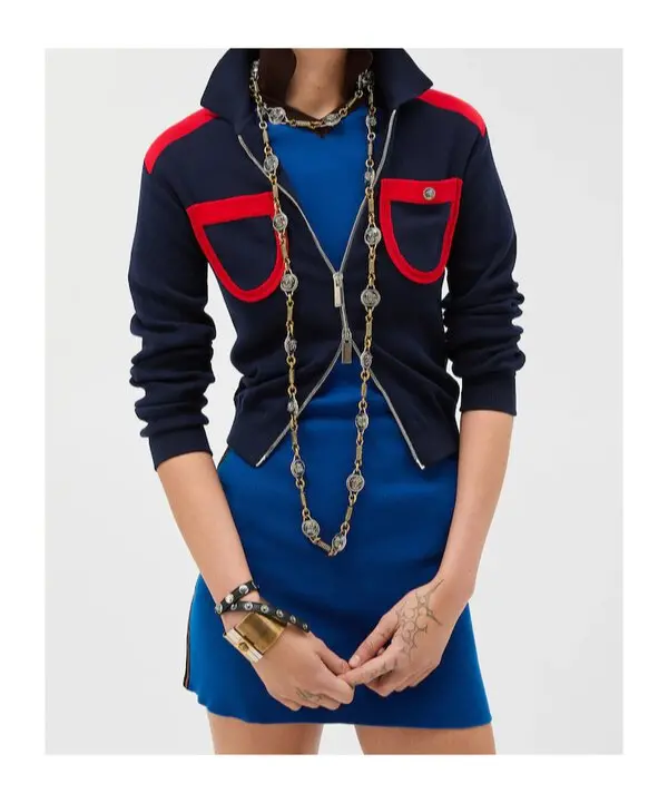 Versace Long-sleeved Zipped Cardigan With Medusa Hardware