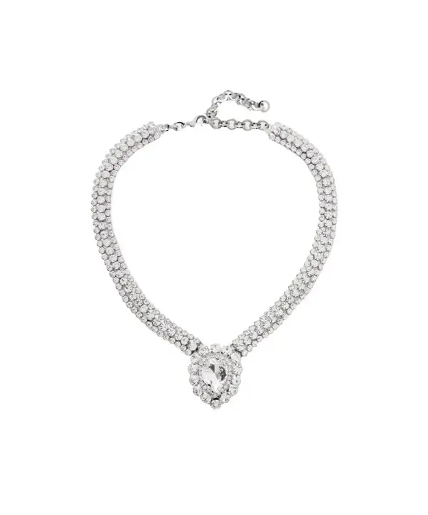 Alessandra Rich Crystal Necklace - White