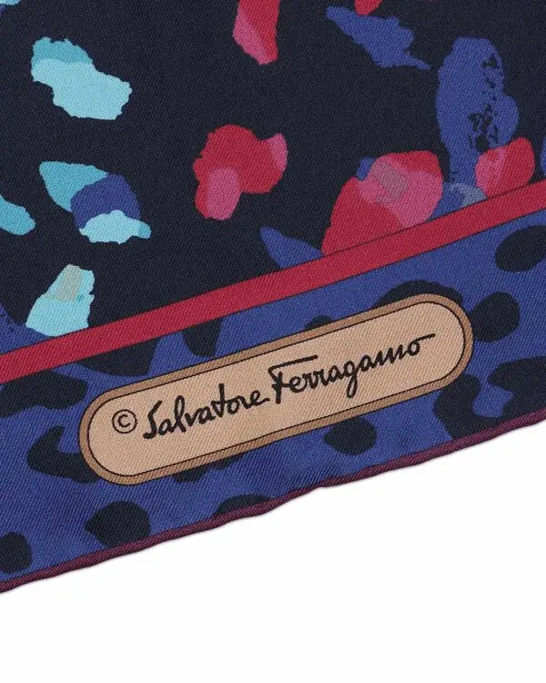 FERRAGAMO Logo Printed Silk Scarf