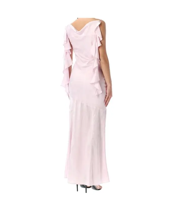 ROTATE BY BIRGER CHRISTENSEN Sleeveless Floral Print Ruffled Slit Maxi Dress