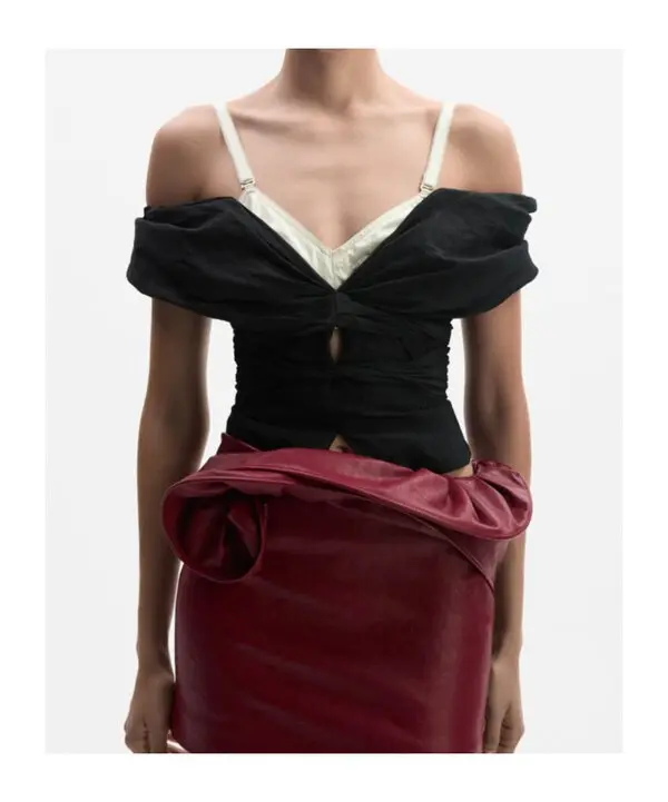Magda Butrym Tie Neck Blouse