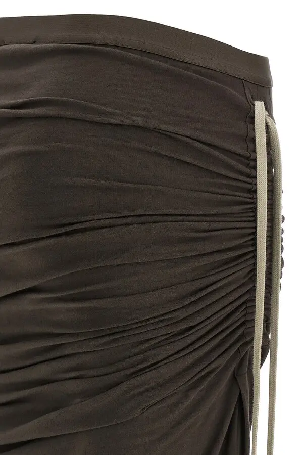 Rick Owens Moncler Appliquéd Cotton-jersey Maxi Skirt - Black