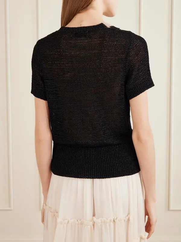 Dries Van Noten V-neck Knit Sweater With Contrasting Piping