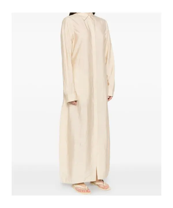 TOTEME Long-sleeved Maxi Dress With Slit Detail - White