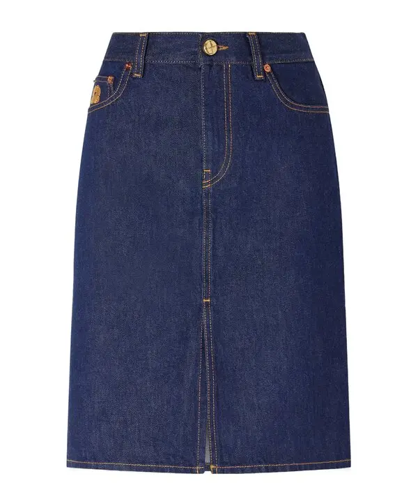 BLAZÉ MILANO Denim Midi Skirt With Front Slit
