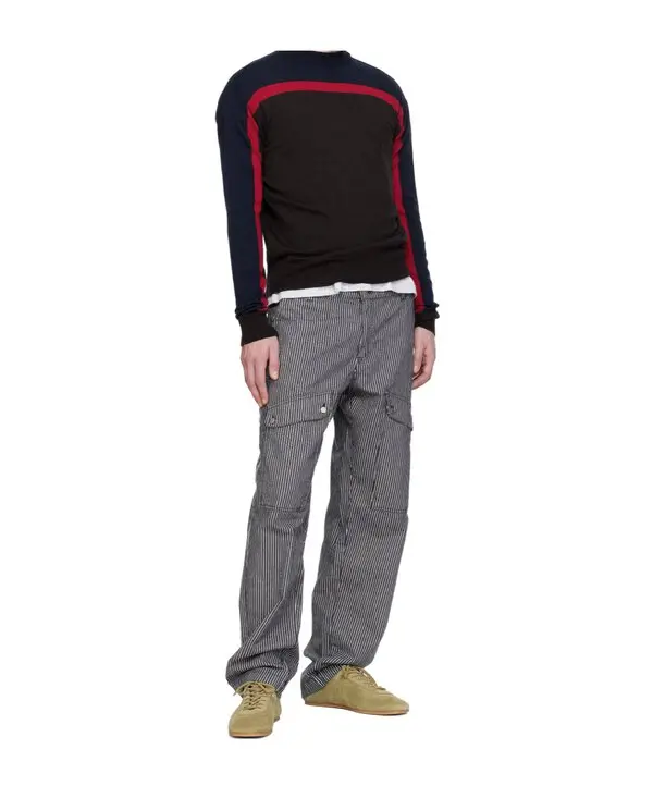 Gimaguas Striped Casual Pants - Blue/white