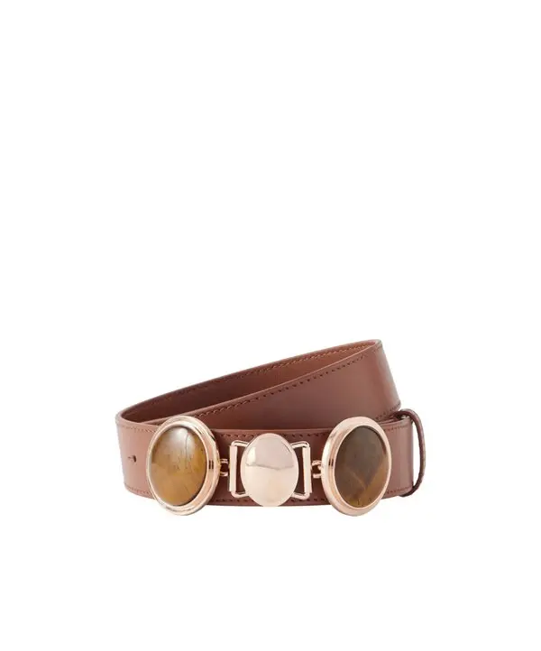 Gabriela Hearst Embellished Leather Belt - Brown
