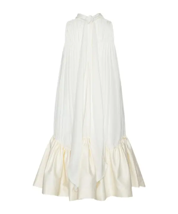 ROTATE BY BIRGER CHRISTENSEN Gathered Pleated Mini Dress - White