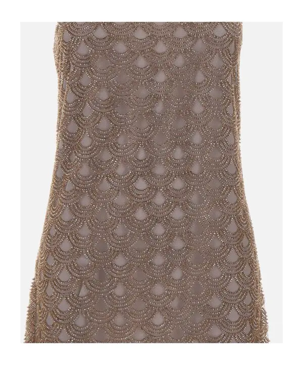 ROTATE BY BIRGER CHRISTENSEN Scalloped Mini Dress - Gray