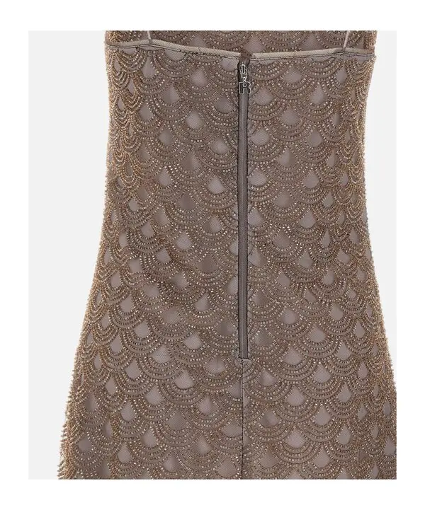 ROTATE BY BIRGER CHRISTENSEN Scalloped Mini Dress - Gray