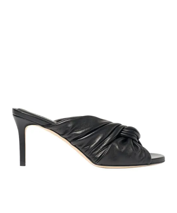 SCAROSSO Kiki Knotted Kitten Heel Mules - Black