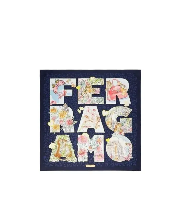 FERRAGAMO Printed Silk Scarf - Multicolor