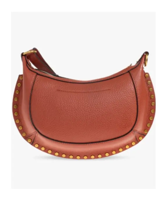Isabel Marant Étoile Oskan Moon Studded Shoulder Bag - Brown