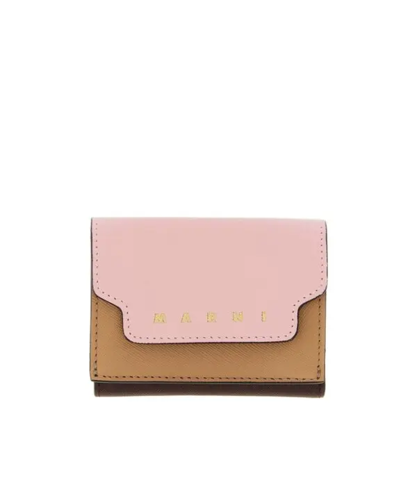 Marni Logo Printed Panelled Compact Wallet - Multicolour