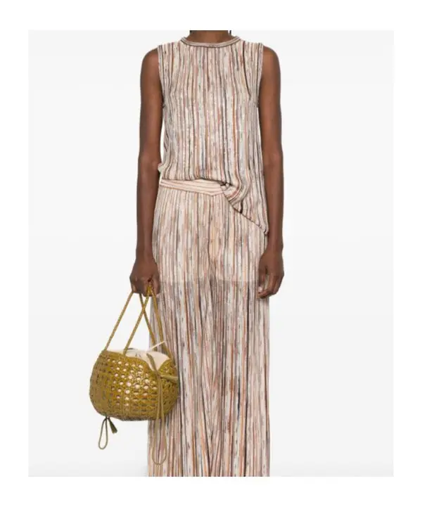 Missoni Striped Sequin Knit Top - Nude