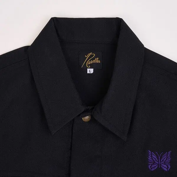 Needles Long Sleeve Collared Casual Jacket - Black