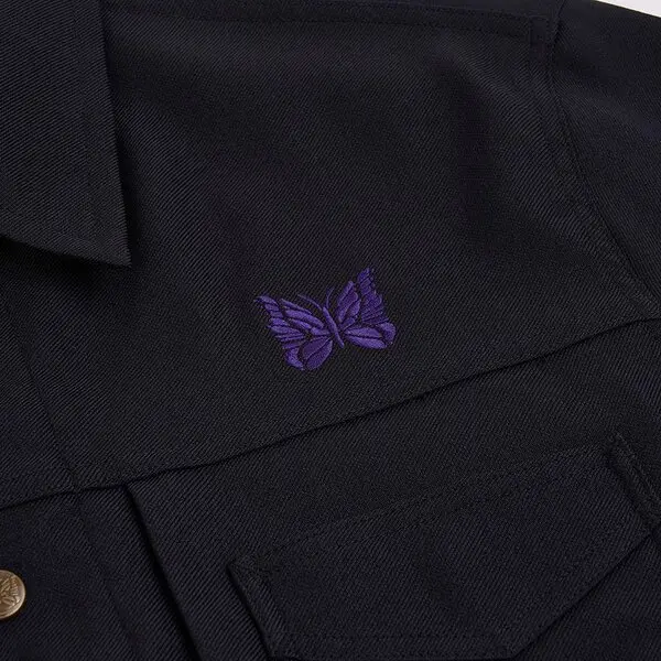Needles Long Sleeve Collared Casual Jacket - Black