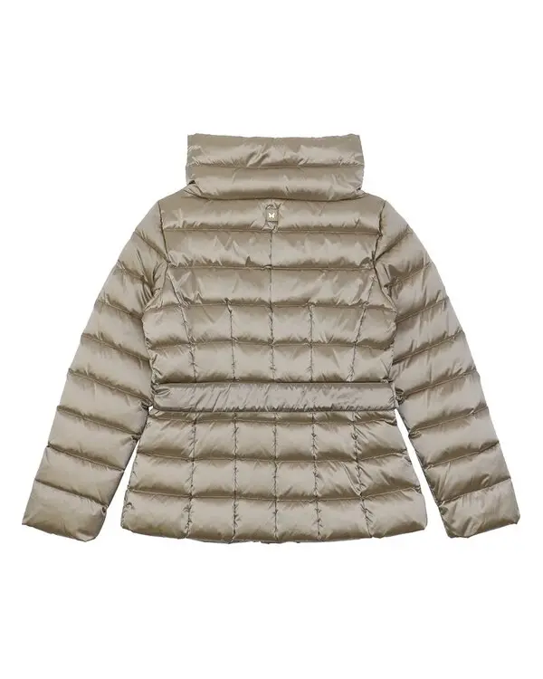 Max Mara Lace Up Quilted Down Jacket - Gray