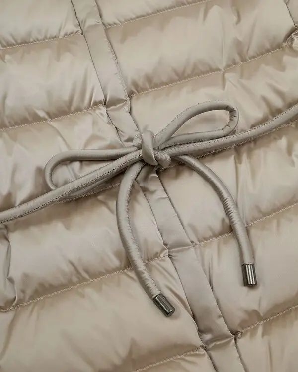 Max Mara Lace Up Quilted Down Jacket - Gray