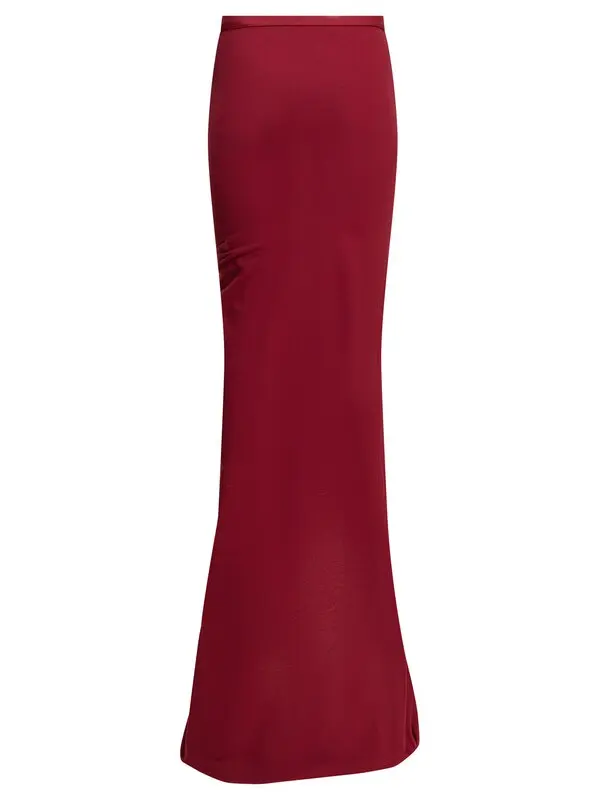 Rick Owens Moncler Appliquéd Cotton-jersey Maxi Skirt - Red