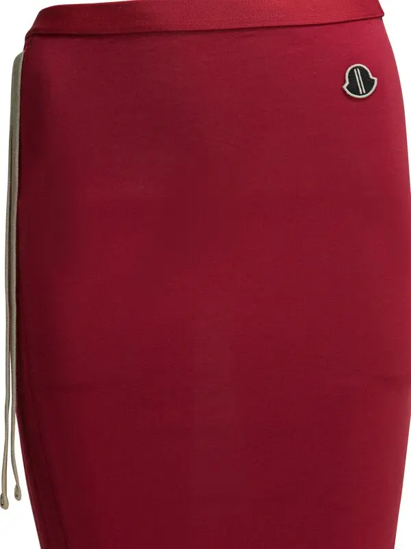 Rick Owens Moncler Appliquéd Cotton-jersey Maxi Skirt - Red